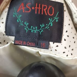 Ashro | Jackets & Coats | Vintage Soft White Leather Perforated Dress ...